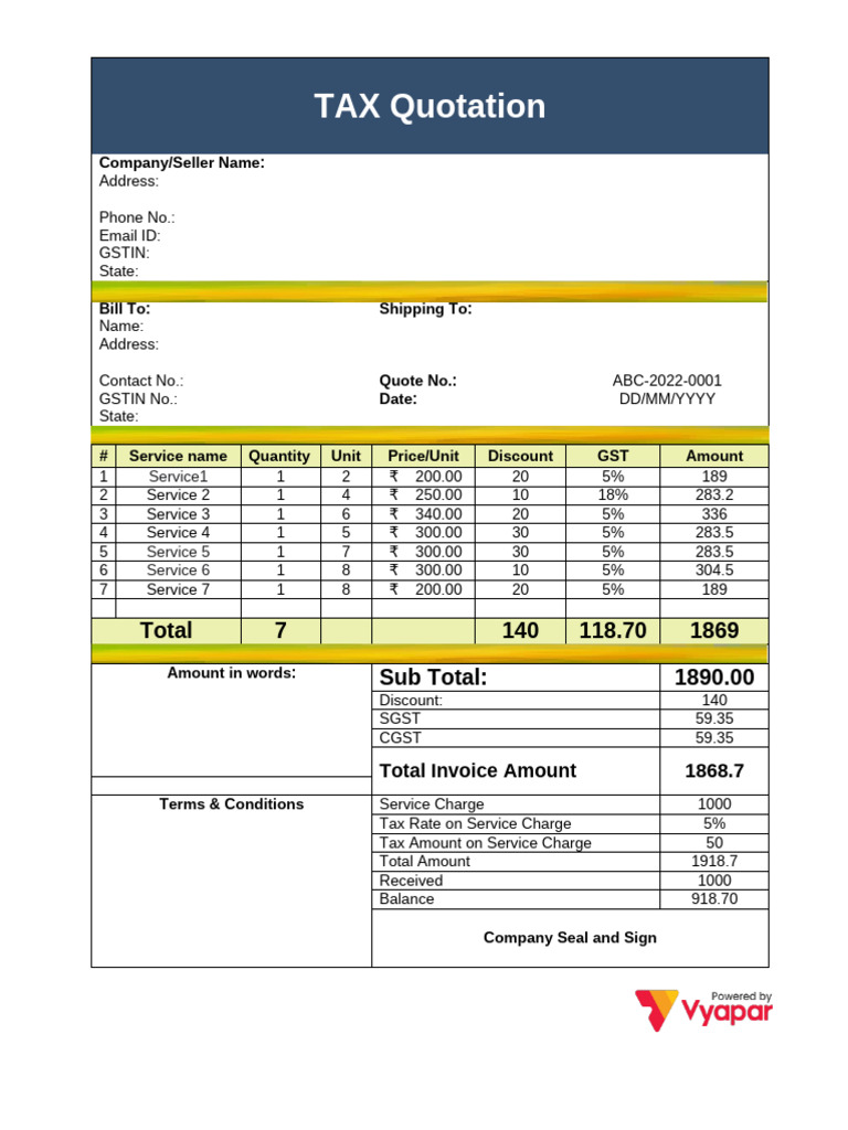 GST Quotation Format 04 | PDF