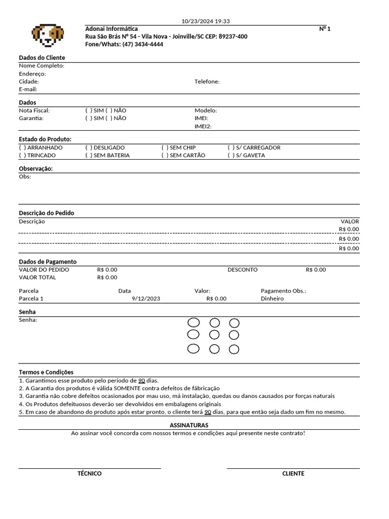 Modelo de OS - 1 | PDF