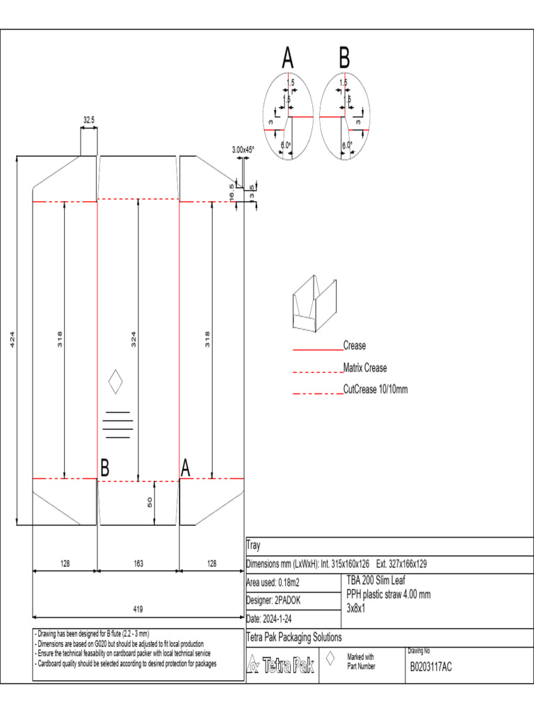 Plan Carton Tray TBA 200SL 3x8 | PDF | Paper