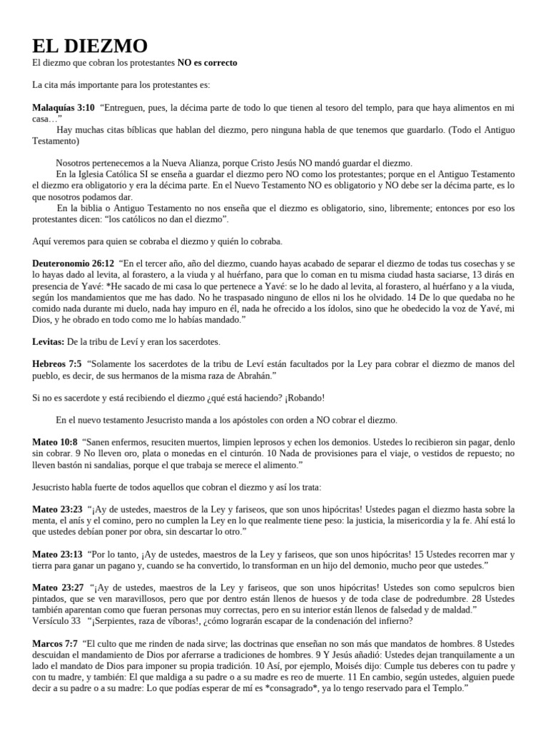 El Diezmo | PDF | Diezmo