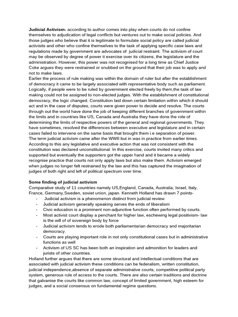 Judicial Activism - Mahendra Pal Singh | PDF | Judicial Review ...