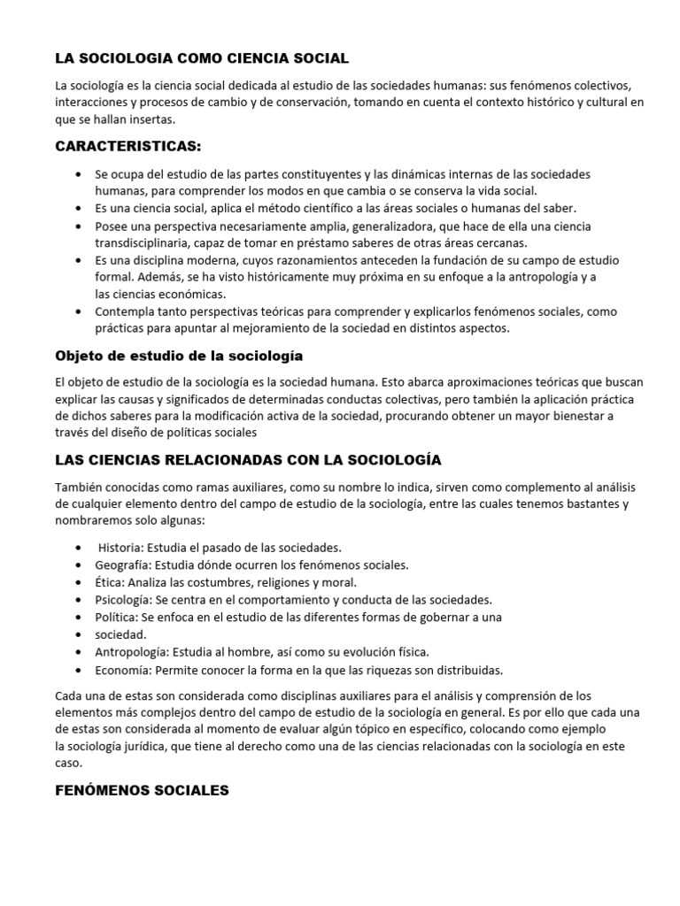 La Sociologia Como Ciencia Social | PDF | Sociología | Mente inconsciente La Sociologia Como Ciencia Social | PDF | Sociología | Mente inconsciente