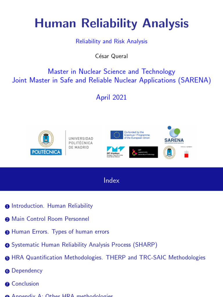 HRA-SARENA-2021 | PDF | Reliability Engineering | Safety