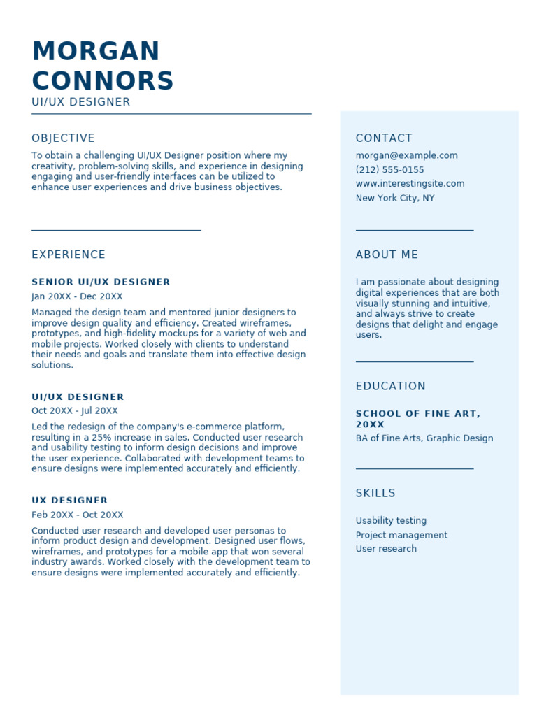Simple UIUX Designer Resume | PDF | Art
