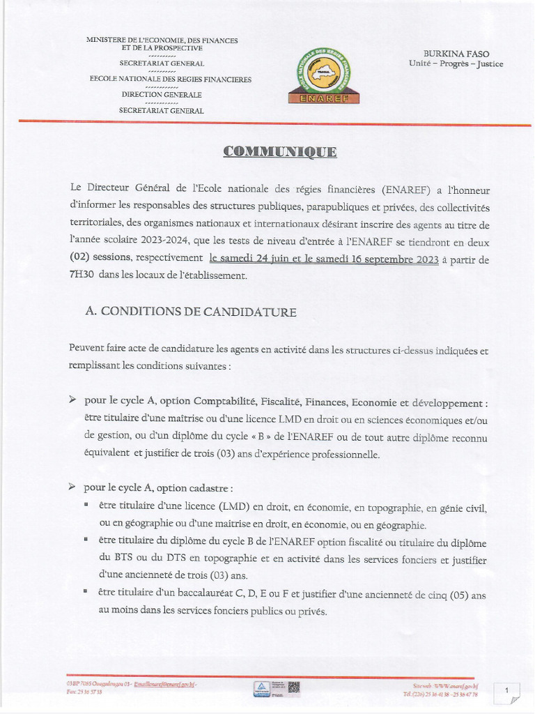 Communiqué Nationaux | PDF