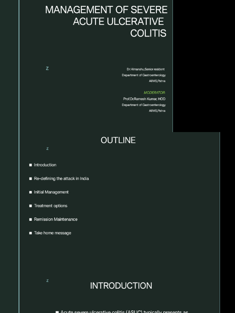 Management of Severe Acute Ulcerative Colitis (Autosaved) | PDF