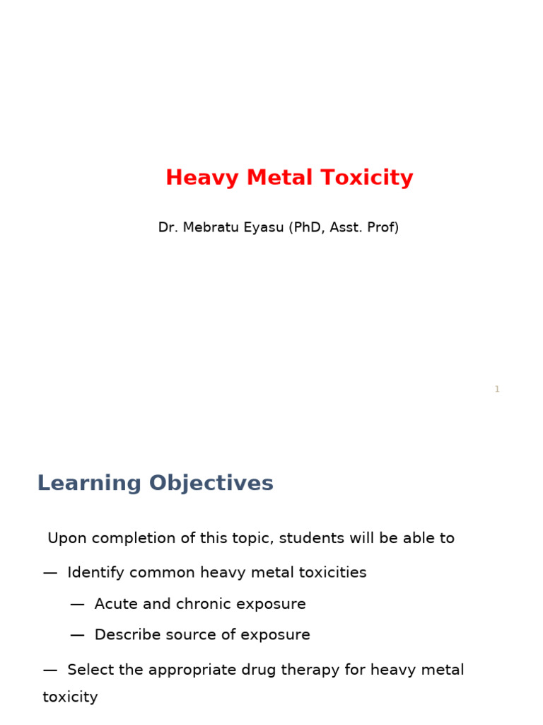 Heavy Metal Poisoning Overview | PDF | Metals | Arsenic
