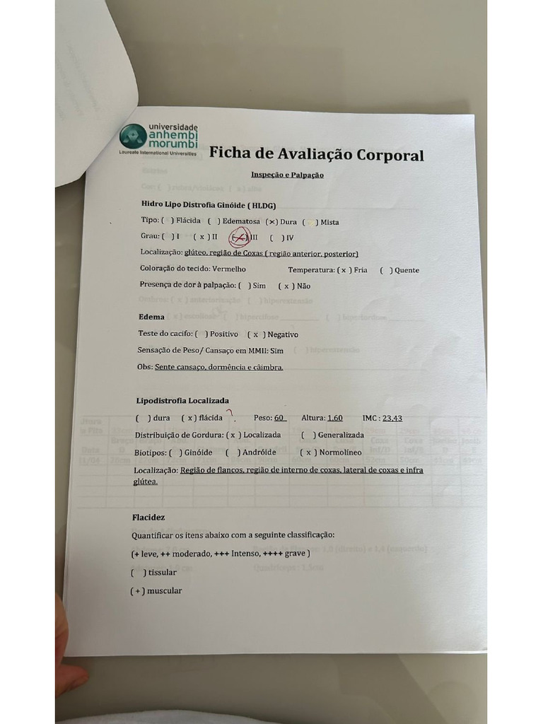 Ficha de Anamnese Corporal | PDF