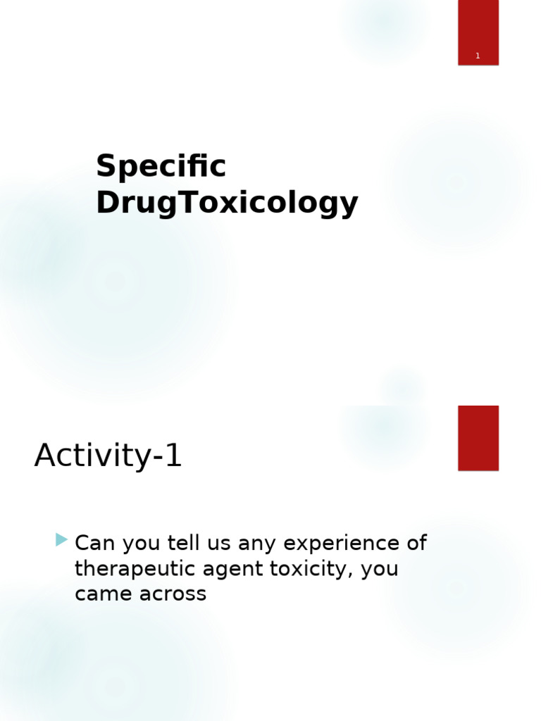 Specific Drug Toxicity | PDF | Clinical Medicine | Drugs