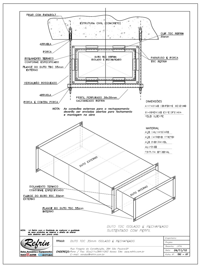 20 Detalhe Duto TDC 35mm Isolado e Rechapeado | PDF
