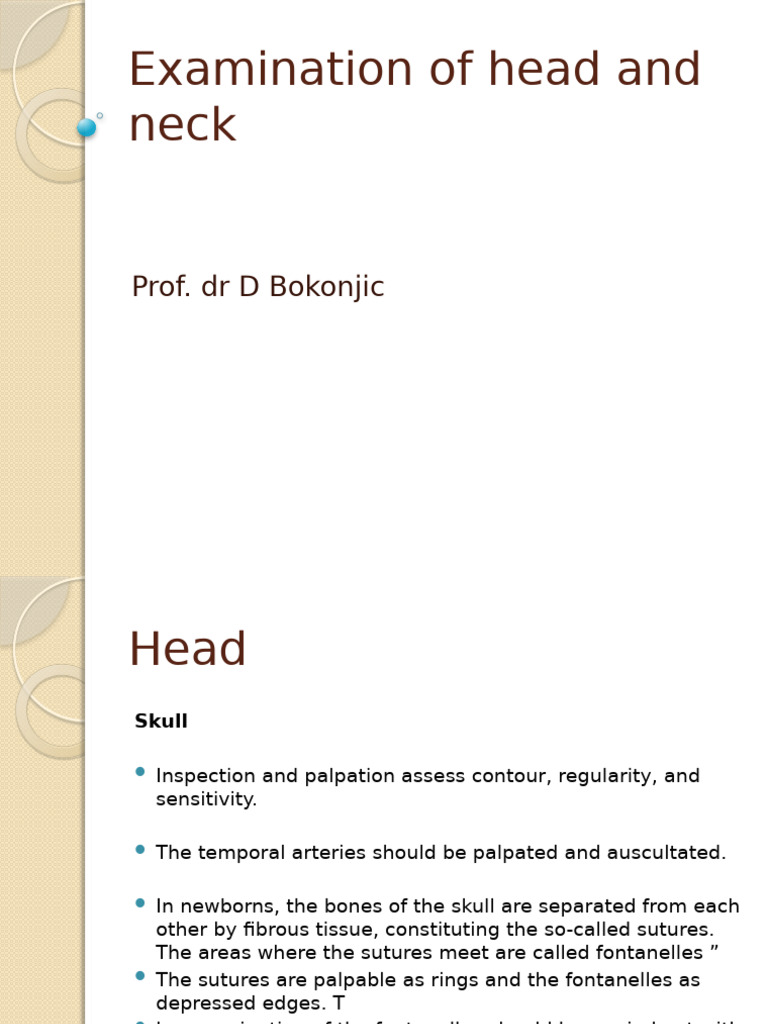 Head and Neck Examination Guide | PDF | Neck | Human Nose