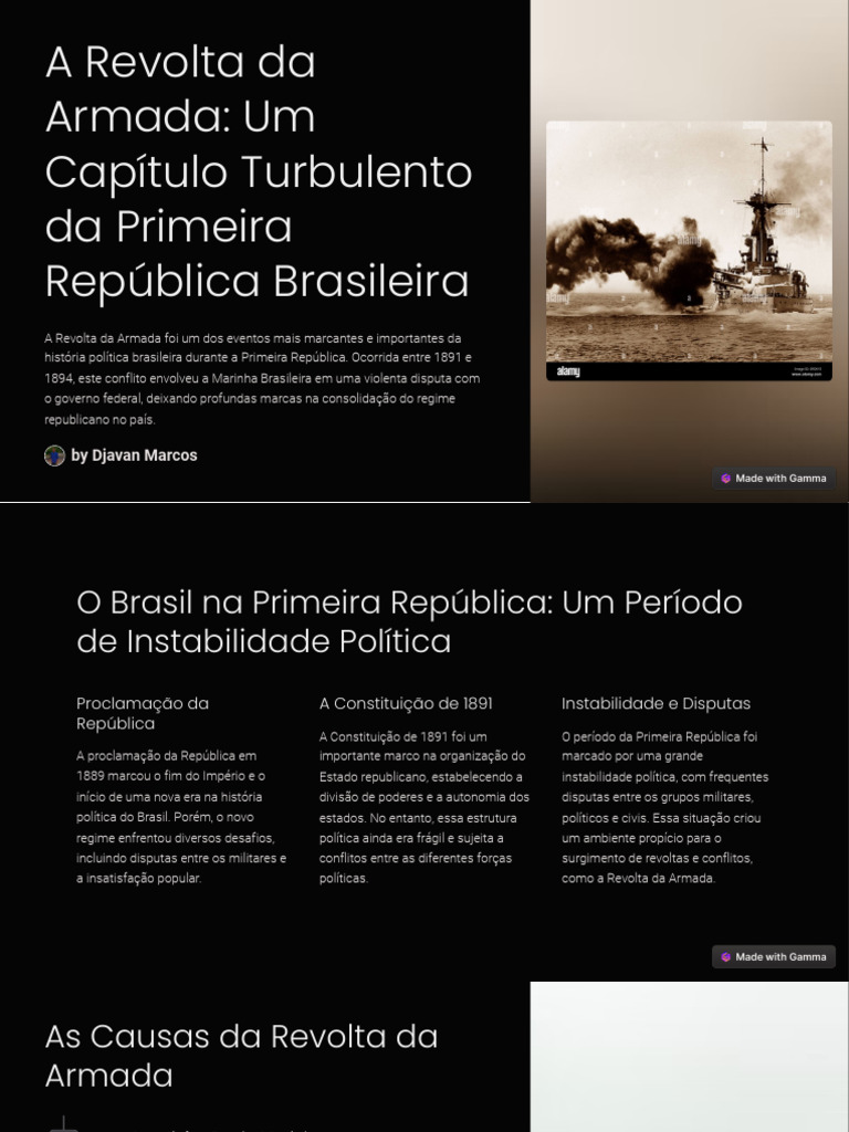 A Revolta Da Armada Um Capitulo Turbulento Da Primeira Republica ...