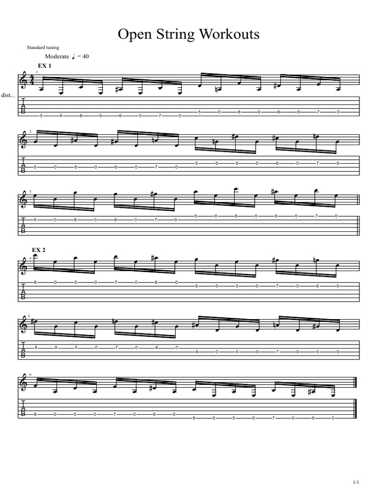 Open Strings Workout | PDF | Elements Of Music | Necked Lutes
