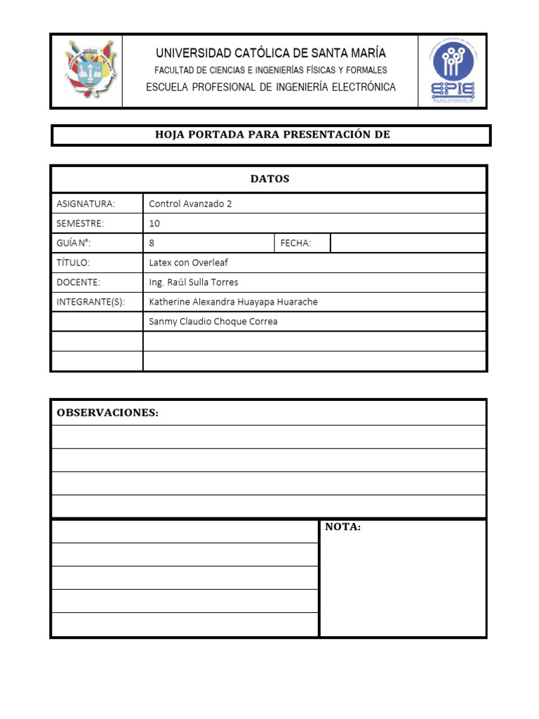 Guía: LaTeX en Overleaf para Control Avanzado | PDF | Software ...