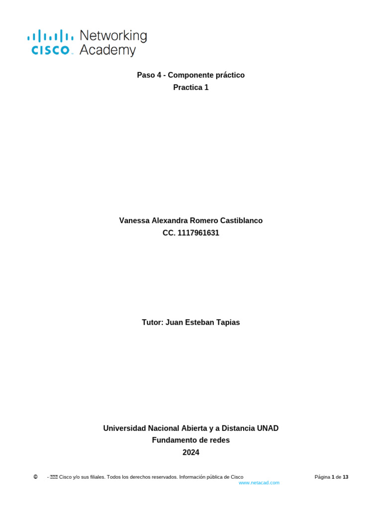 Paso4 VanessaRomero Grupo55 | PDF | Dirección IP | Arquitectura de internet