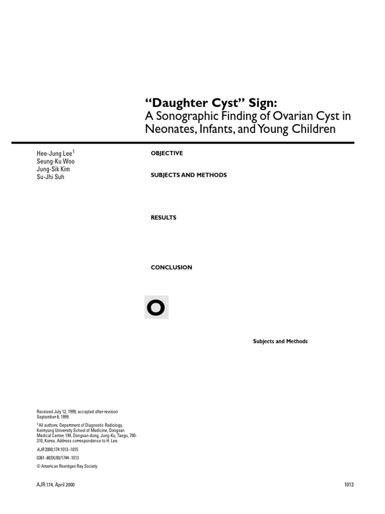 Lee Et Al 2012 Daughter Cyst Sign | PDF | Ovary | Medical Ultrasound