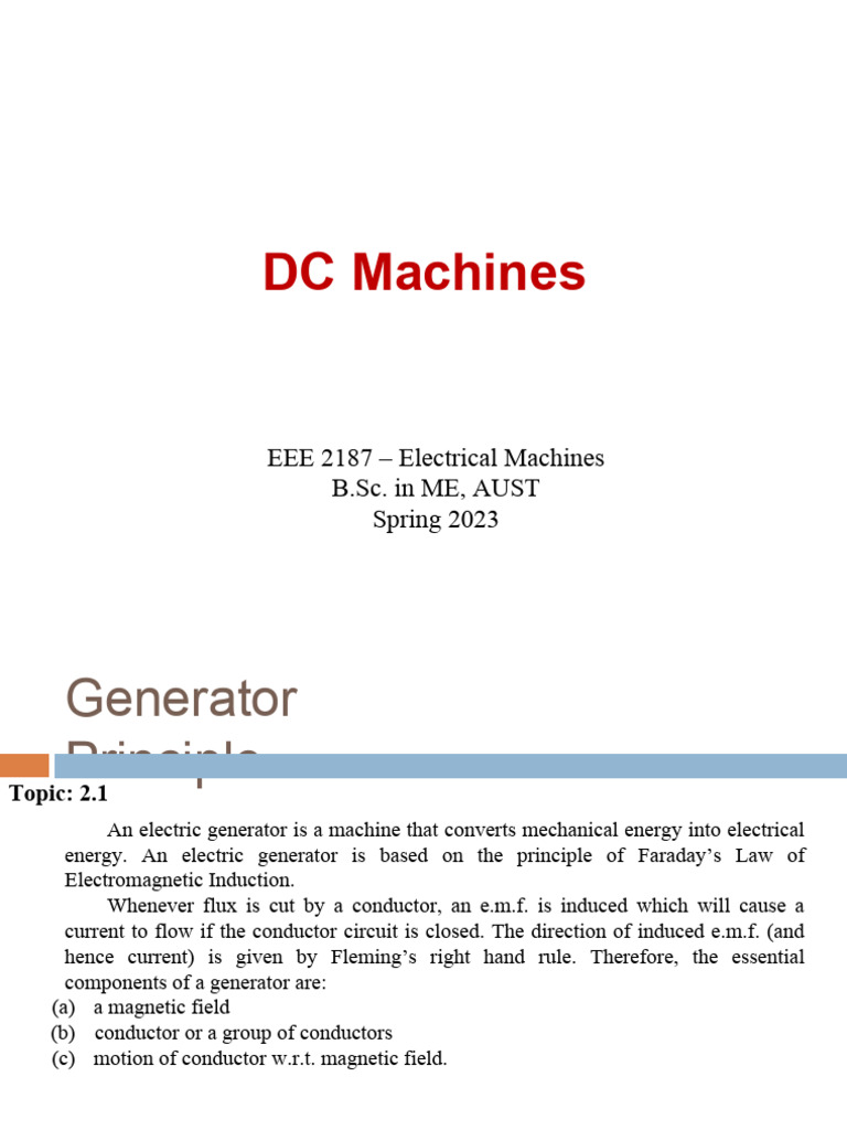 DC Machine | PDF | Electromagnetic Induction | Electric Motor