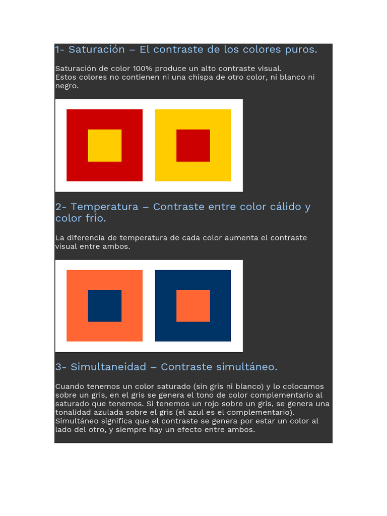 Tipos de Contraste de Color en Diseño | PDF