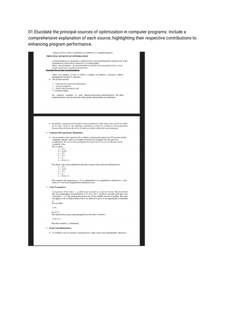Computer Program Optimization Techniques | PDF