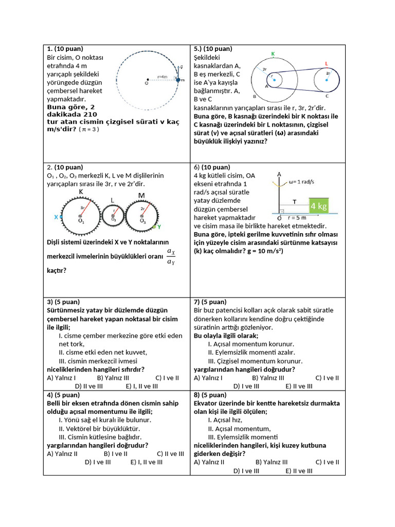 Fizik 12 Sınıf 2 Kasım 3 Ders | PDF