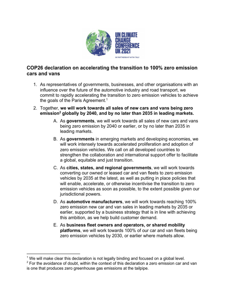 COP26 Declaration ENGLISH | PDF | Business | Finance & Money Management