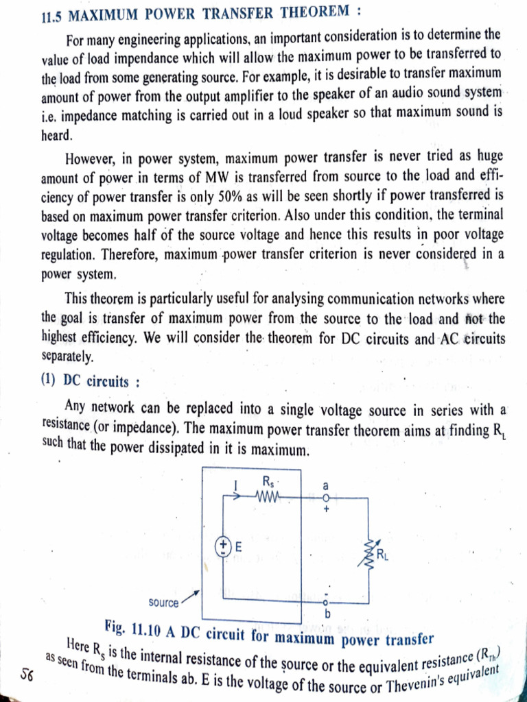 Maximum Power Transfer Theorem | PDF | Telecommunications Engineering ...