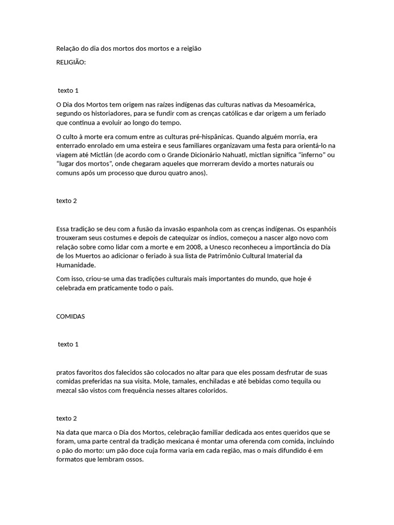 Dia dos Mortos: Tradições e Influências | PDF