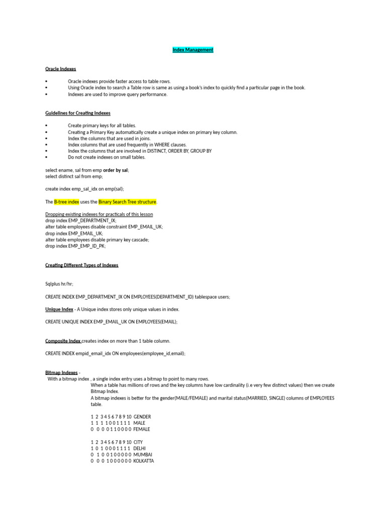 15 Index Management Pdf Database Index Information Science