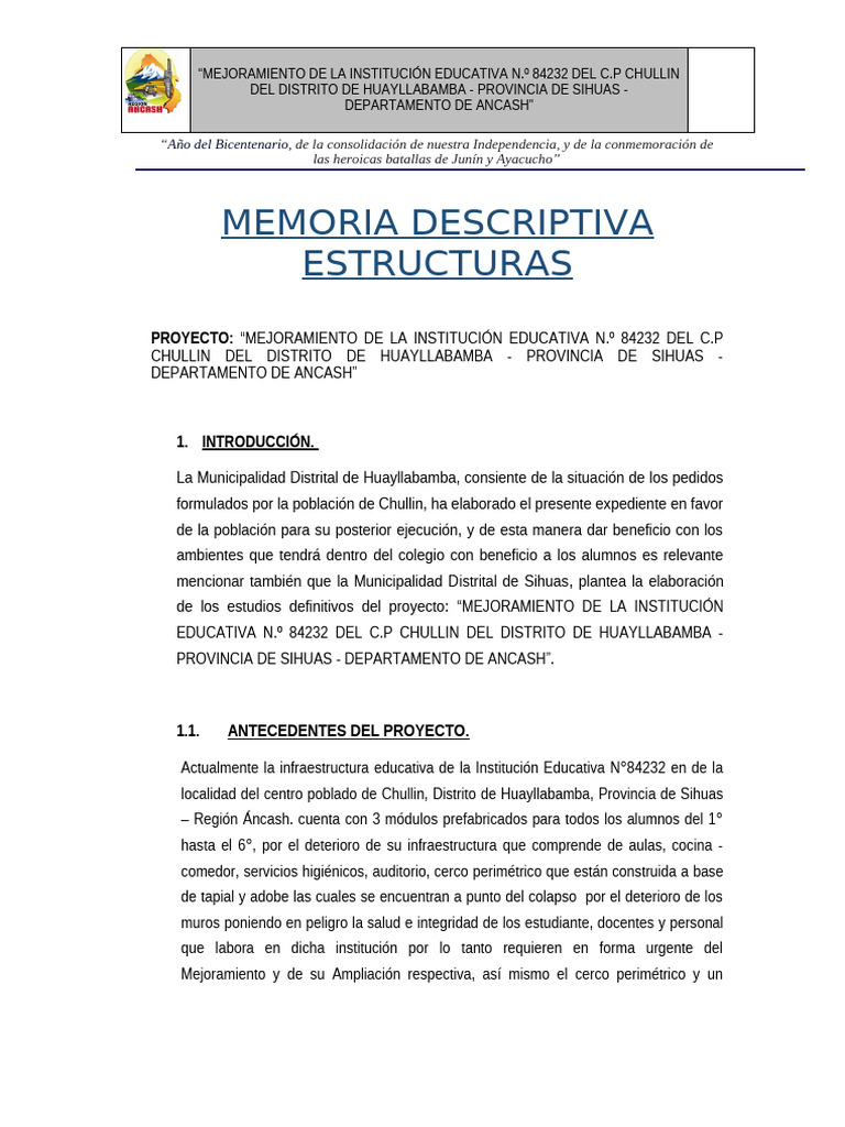 Mejoras en Escuela de Chullín | PDF | Hormigón | Fundación (Ingeniería)
