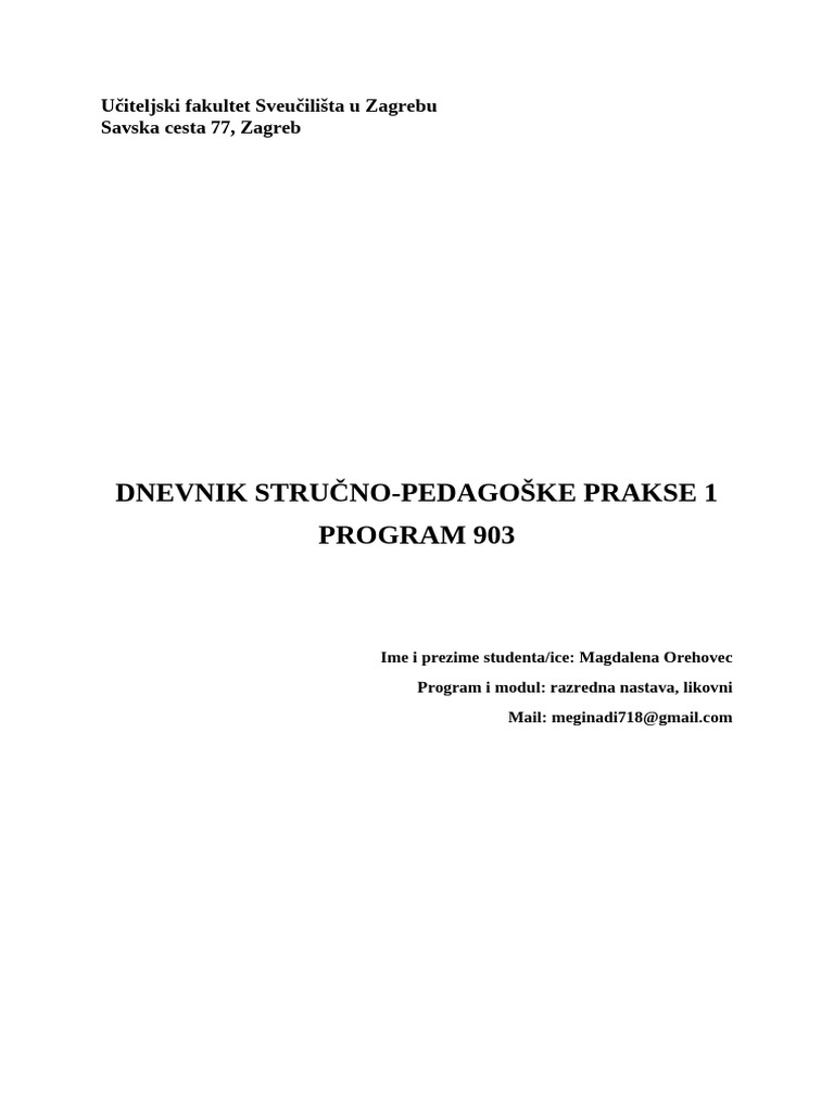 DNEVNIK Prakse | PDF