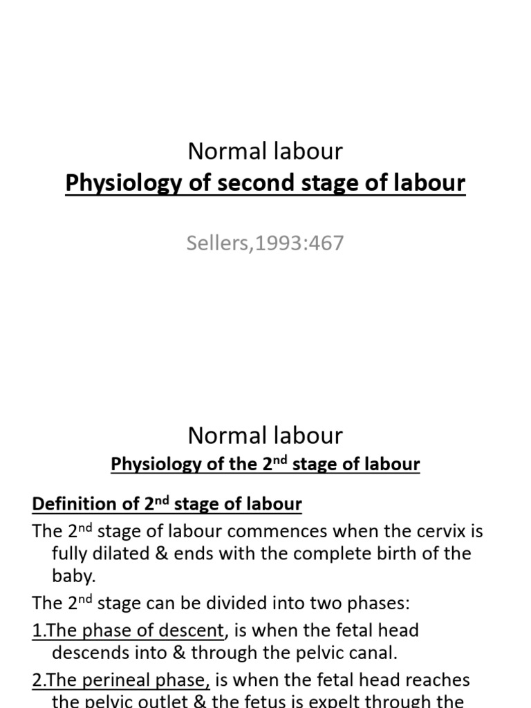 Physiology of the Second Stage of Labour | PDF | Childbirth | Uterus