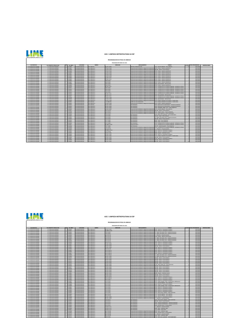 Programacion Poda Arboles Enero de 2023 | PDF | Plantas | Botánica