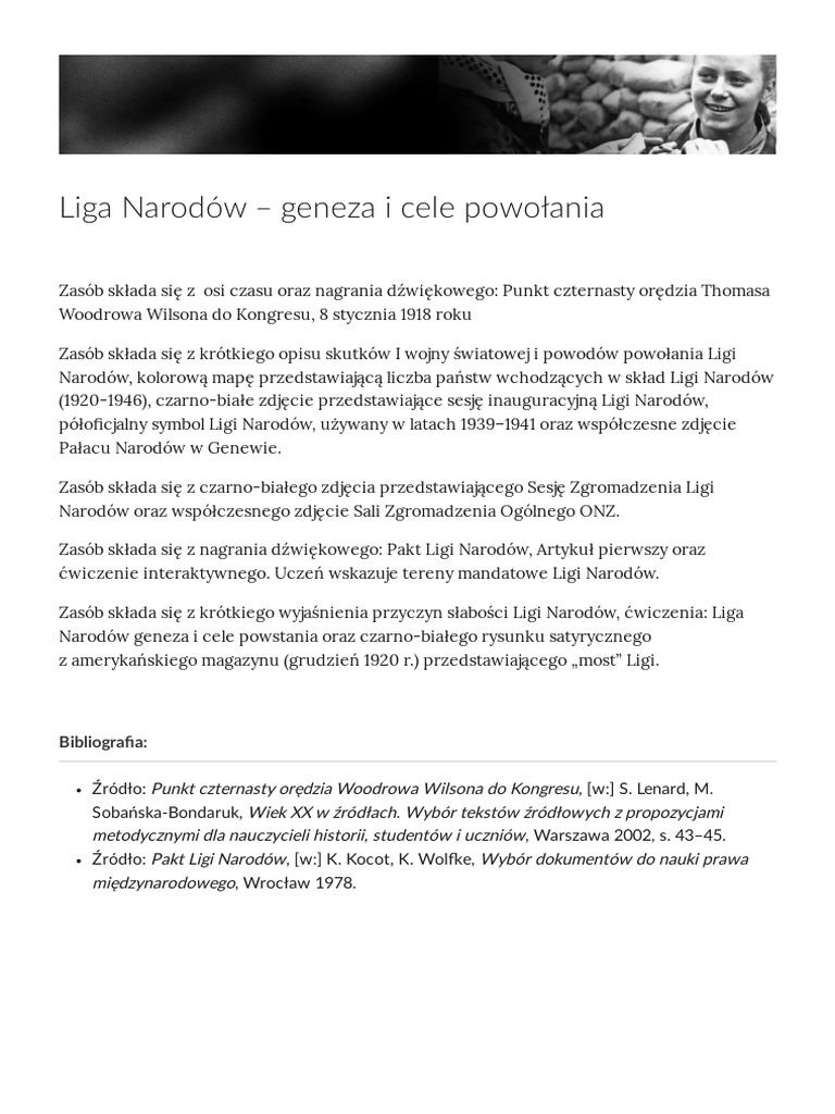 Liga Narodow - Geneza I Cele Powolania | PDF