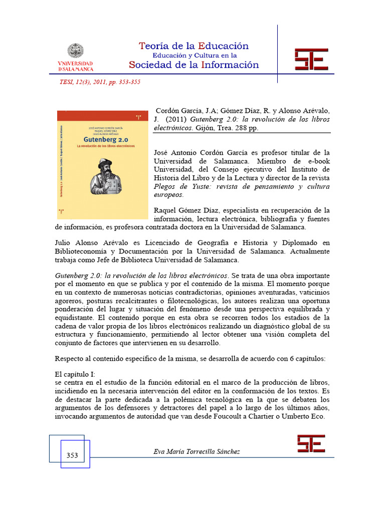 Gutenberg 2.0: Revolución Electrónica | PDF | Publicación | Libros