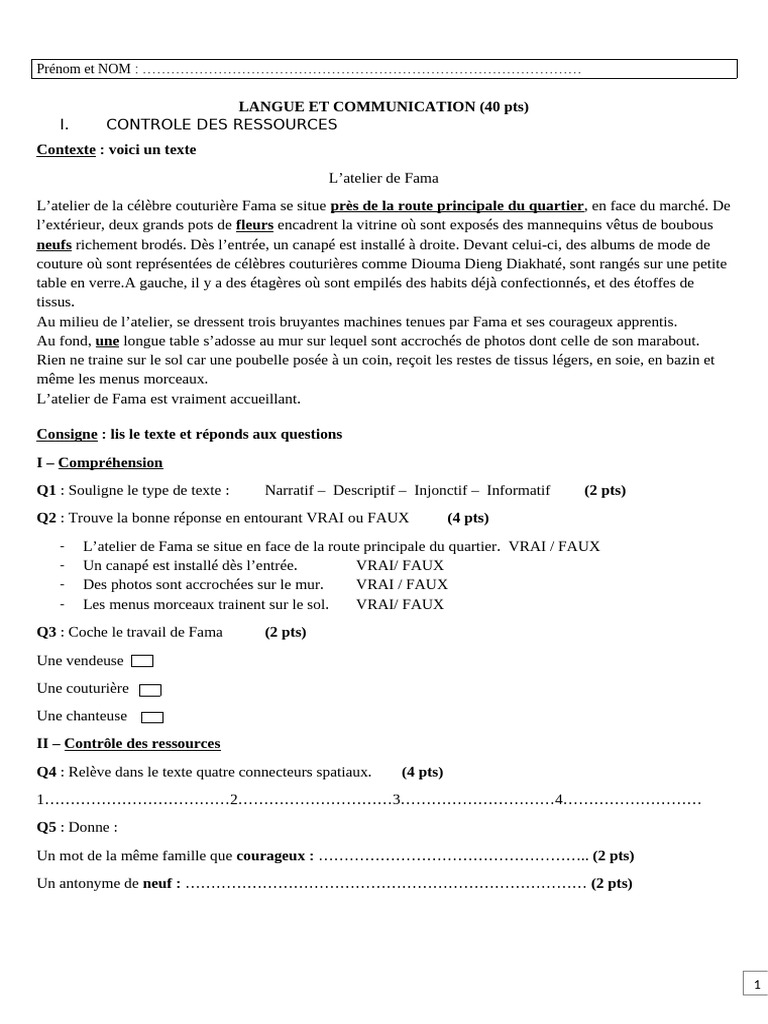 CM1 - Trim 2 (2020 - 2021) - Epreuves | PDF | La combustion