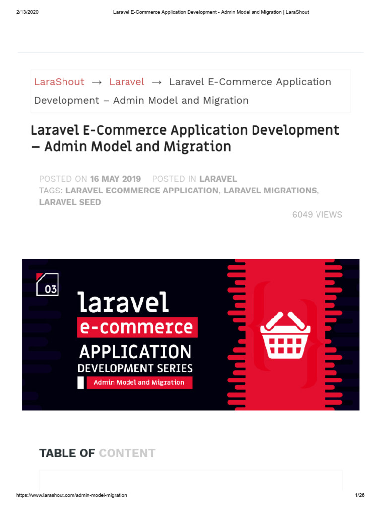 4 Laravel E-Commerce Application Development - Admin Model and Migration - LaraShout 4 | PDF ...