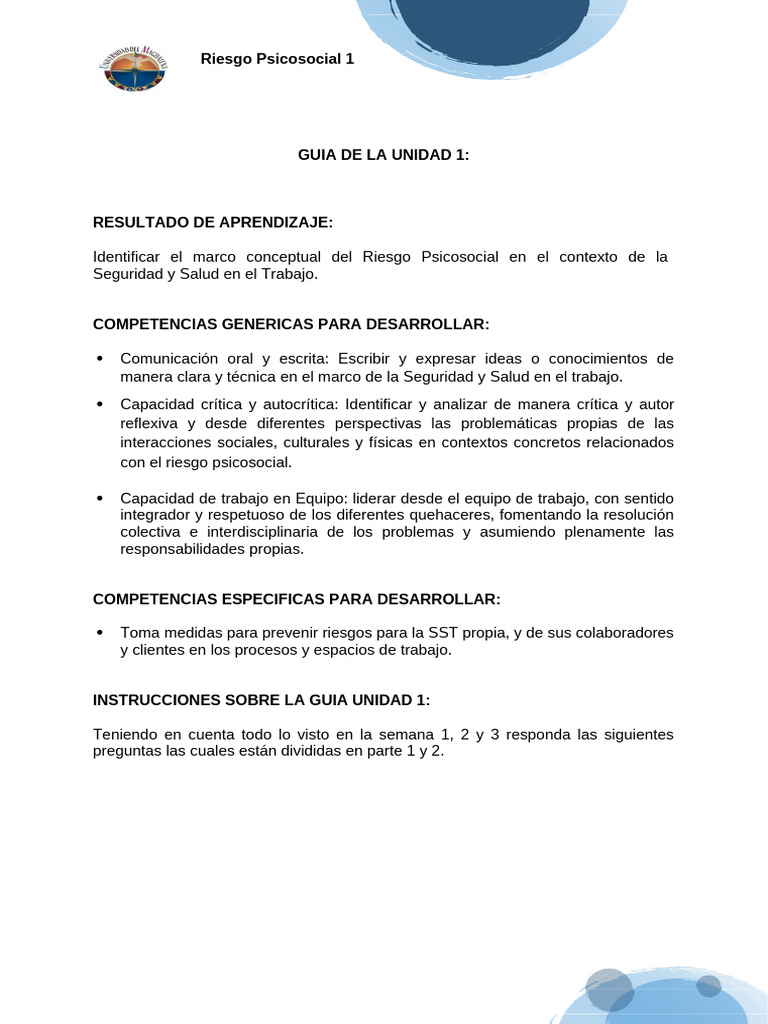 GUIA UNIDAD 1 2024 - Periodo 2 | PDF | Comportamiento | Aprendizaje