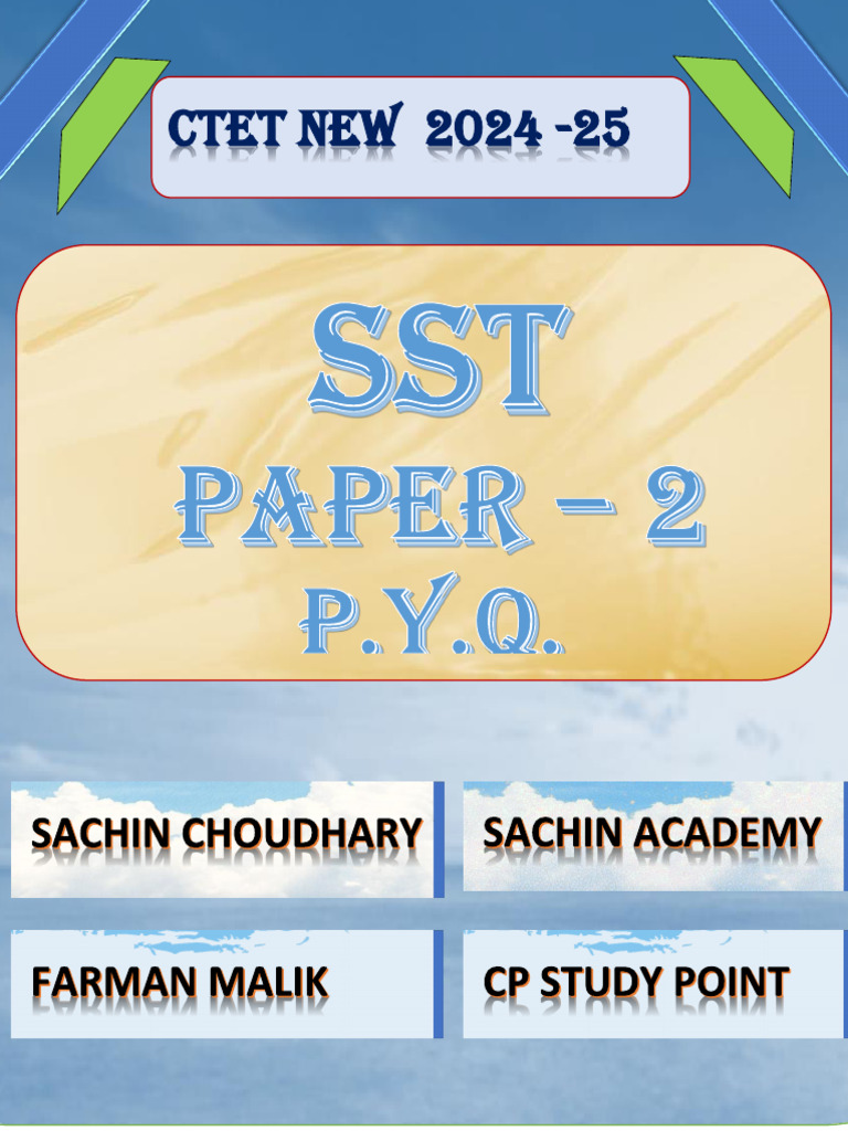 SST PYQ CTET | PDF