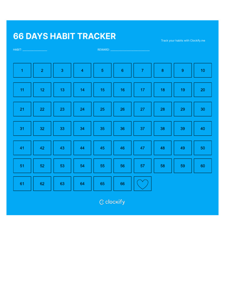 66 Days Habit Tracker | PDF