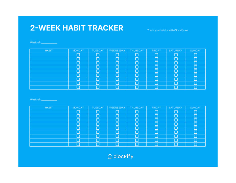 2 Week Habit Tracker | PDF | Home & Garden