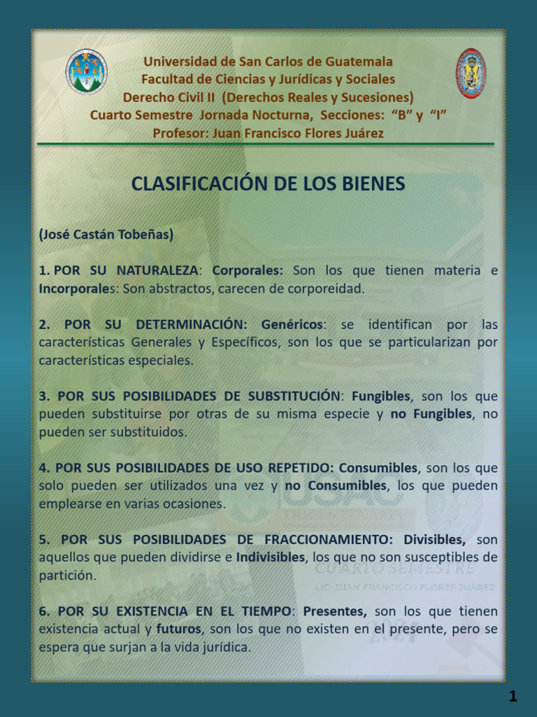Clasificación de Los Bienes DCII Clase No.2 | PDF | Justicia | Crimen y ...