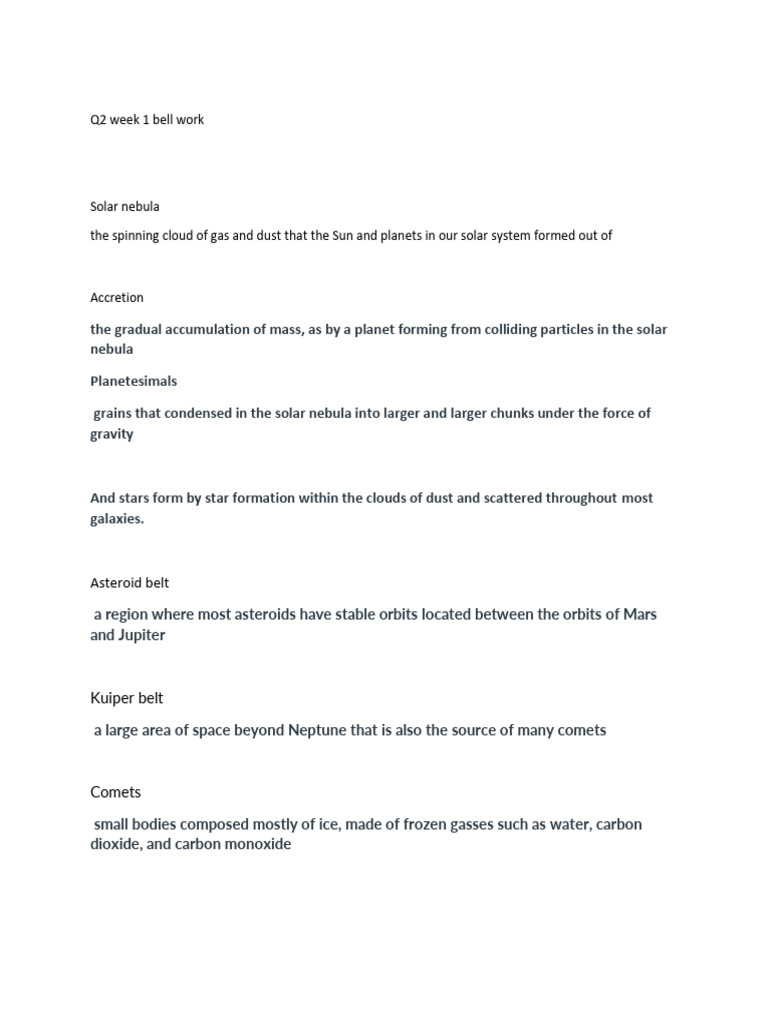 Q2 Week 1 Bellwork | PDF