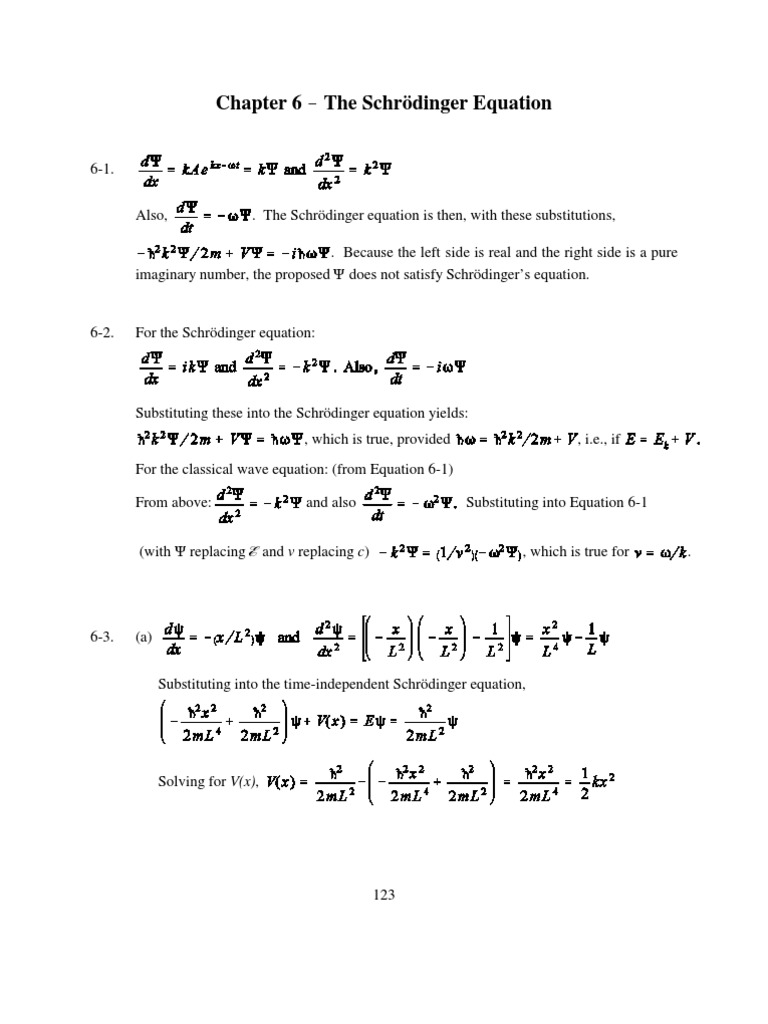 Chapter 6 Solutions Modern Physics 4th Edition | PDF | Schrödinger ...