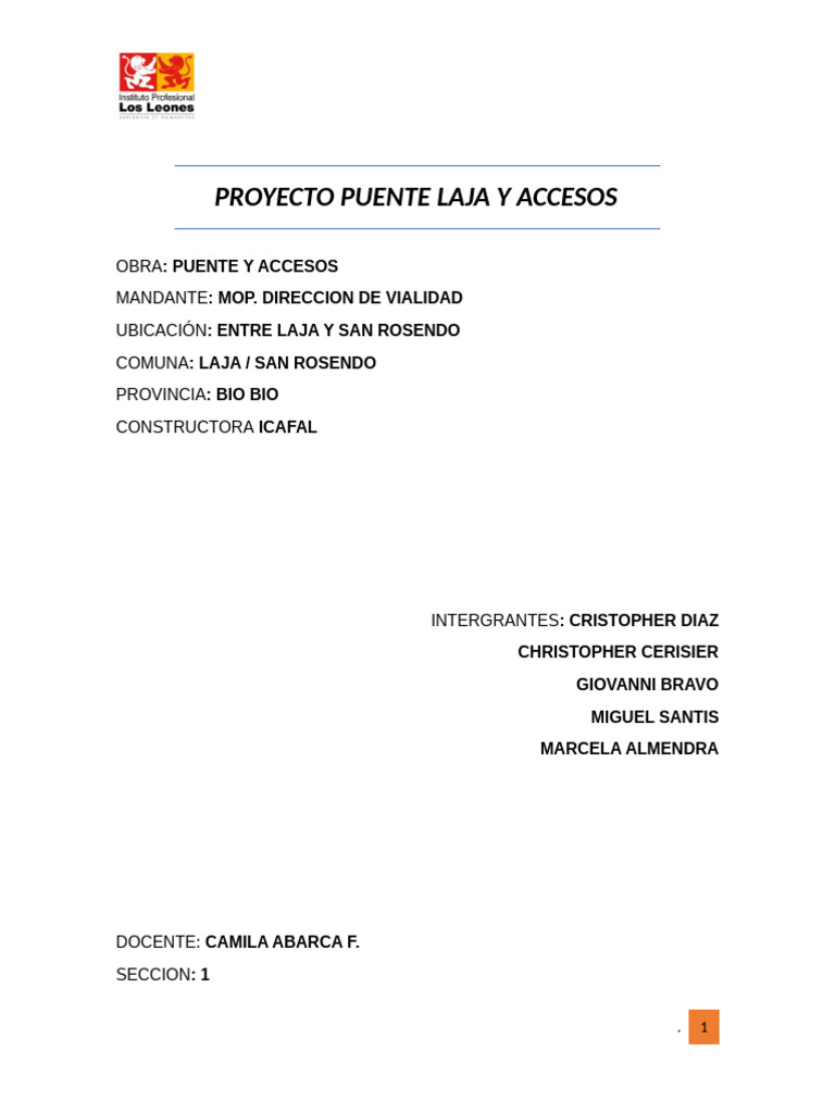Proyecto Puente Laja | PDF | Puente | Infraestructura
