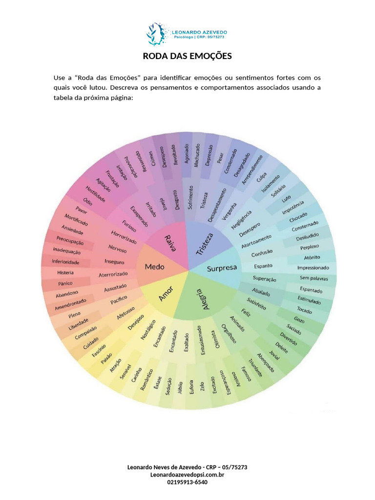 Roda Das Emoções | PDF | Emoções | Pensamento