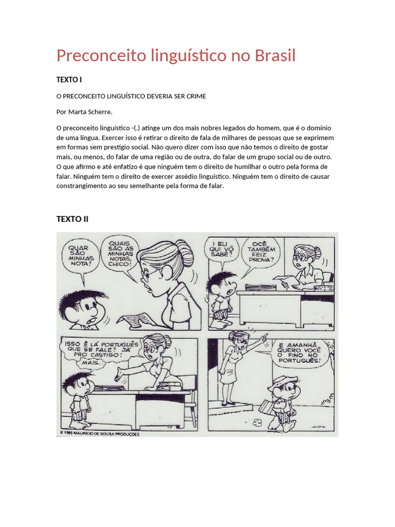 Preconceito Linguístico No Brasil | PDF