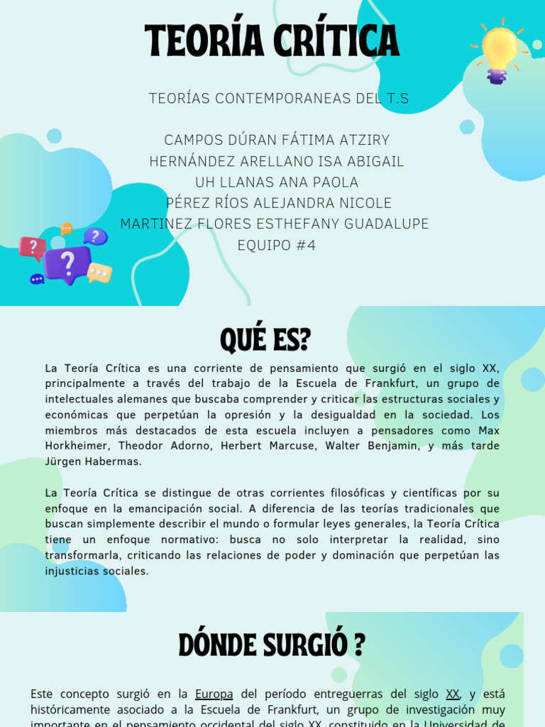 Teoría Critica | PDF | Escuela de Frankfurt | La teoría crítica