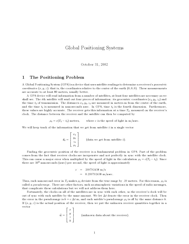 Gps | PDF | Global Positioning System | Equations