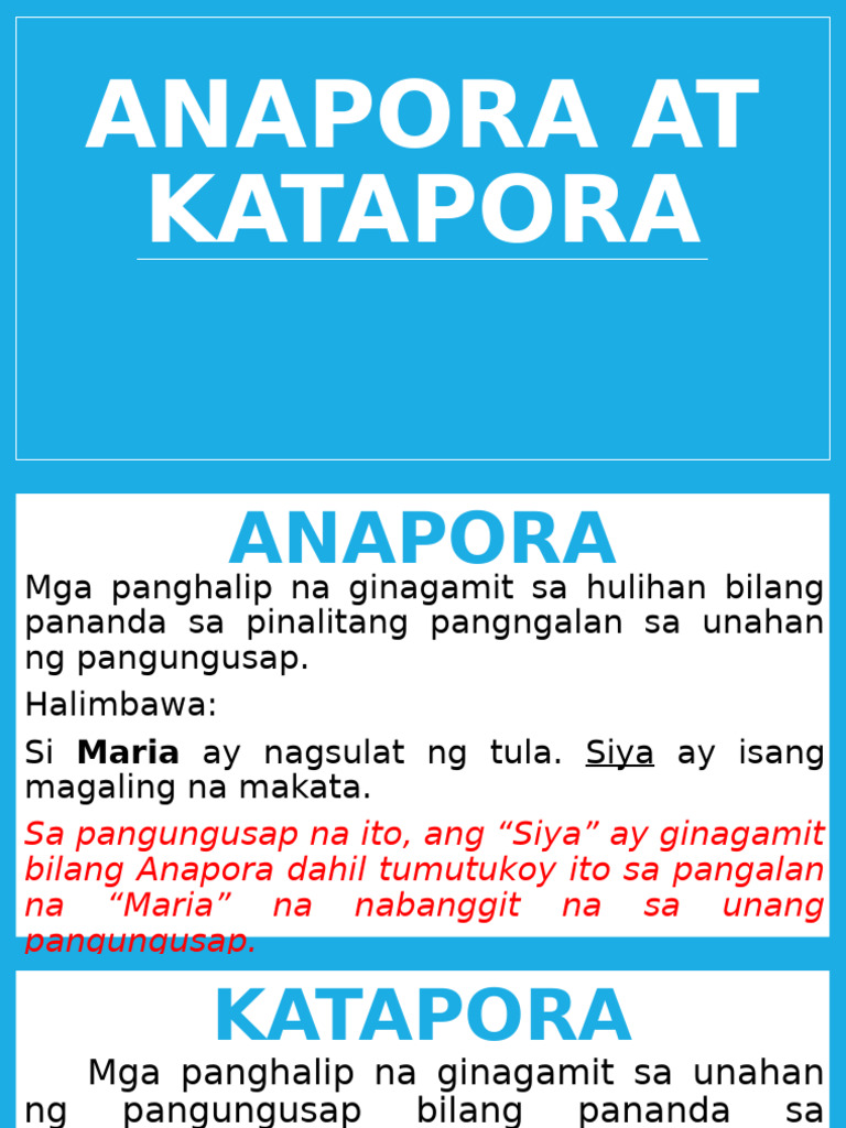 Anapora at Katapora | PDF