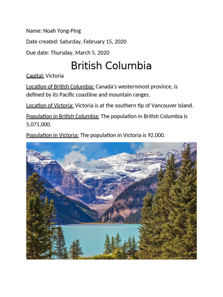 Overview of British Columbia's Features | PDF | British Columbia ...